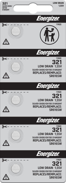 Energizer 321 Battery - Strip of 5 - Jules Borel & Co.